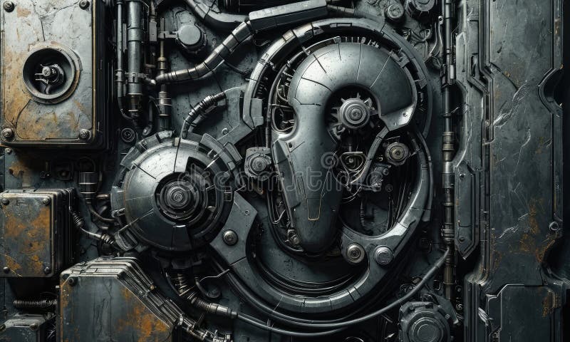 A Machine with a Metal Head and a Metal Body. Stock Illustration ...