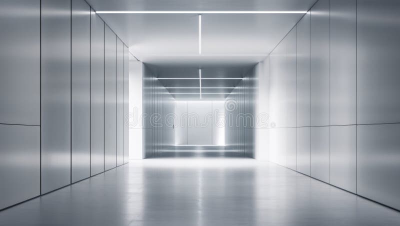 Large Office White Wall Head Office Modern Office Corridor with ...