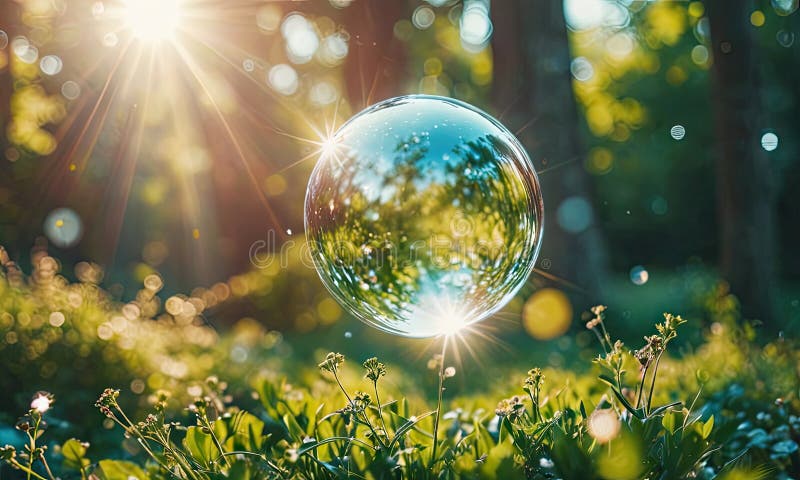 A Bubble in the Middle of a Forest. Stock Illustration - Illustration ...