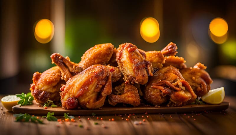 AI Generated Layer upon Layer Fried Chickens Stock Illustration ...