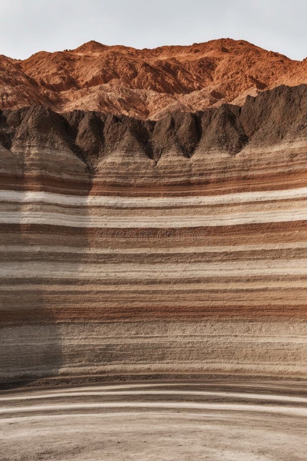 Layers of Soil and Earth Cross Section in Nature. Stock Image - Image ...