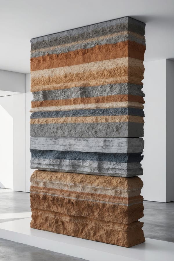 Layers of Soil and Rock in Cross Section View. Stock Image - Image of ...