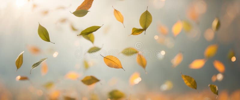 Leaves Caught in Wind with Soft Light Effect Stock Photo - Image of ...