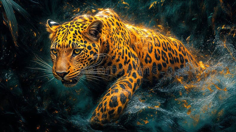 AI-generated Leopard in a Dynamic, Dramatic Setting, Highlighting Its ...