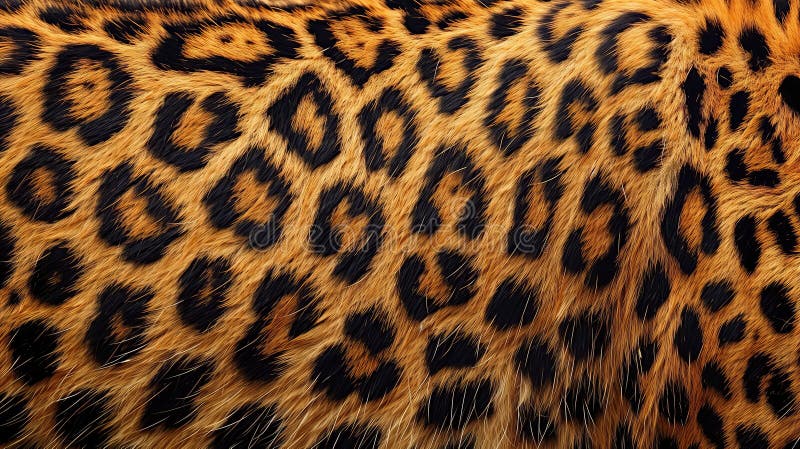 Leopard Fur with Distinctive Black Rosette Patterns and an Orange ...