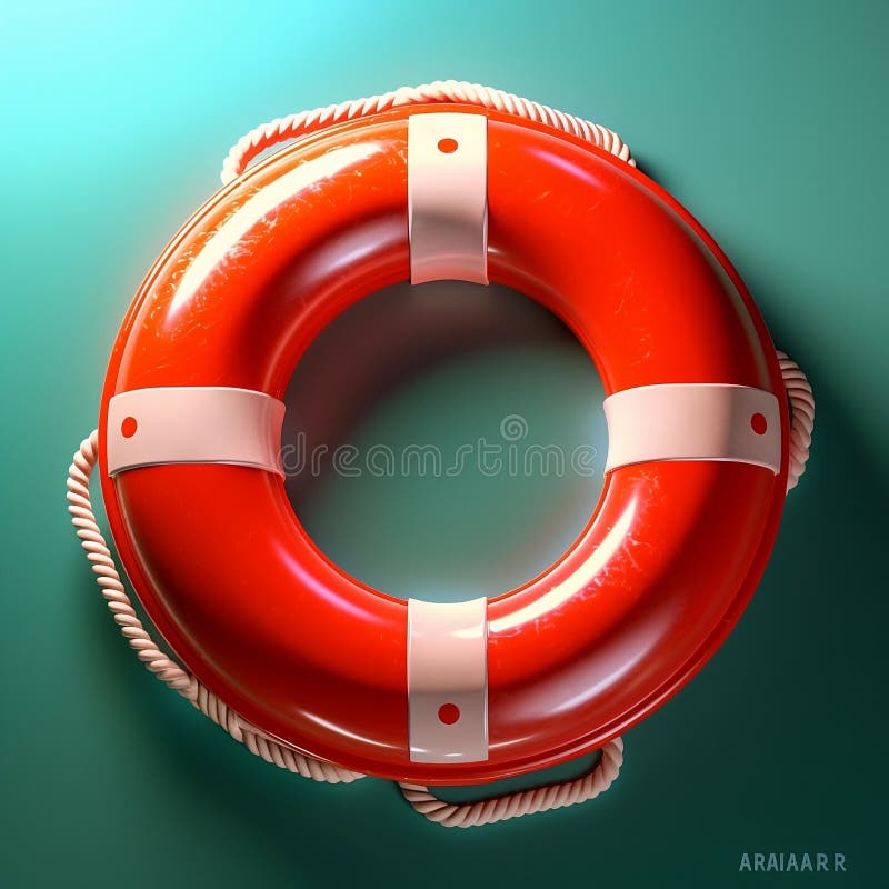 AI Generated Life Preserver Buoyant on Water Stock Illustration ...