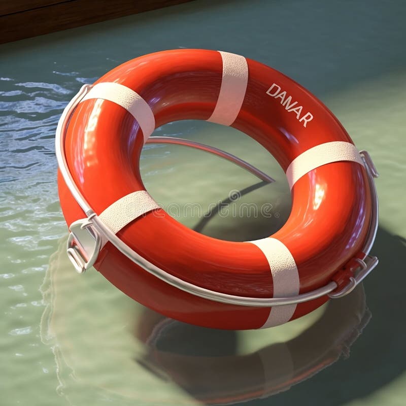 AI Generated Life Preserver Buoyant on Water Stock Illustration ...