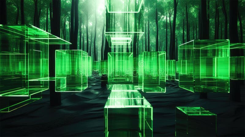 AI Generated Light Green and Black Parallel Dimension a Distorted and ...