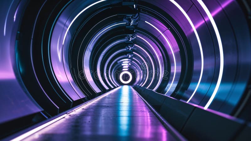 The Light and Shadow Tunnel of Future Technology Stock Image - Image of ...