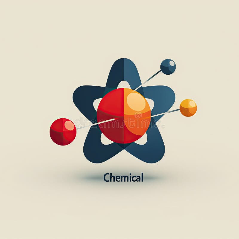 AI Generated an Llustration of an Atom Icon on a Beige Background with ...