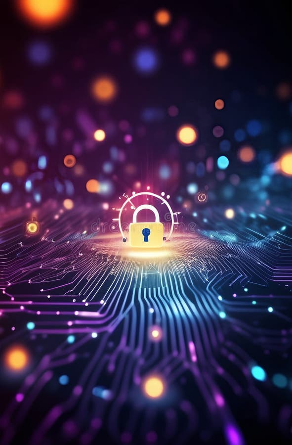AI generated lock symbol stock illustration. Illustration of ...