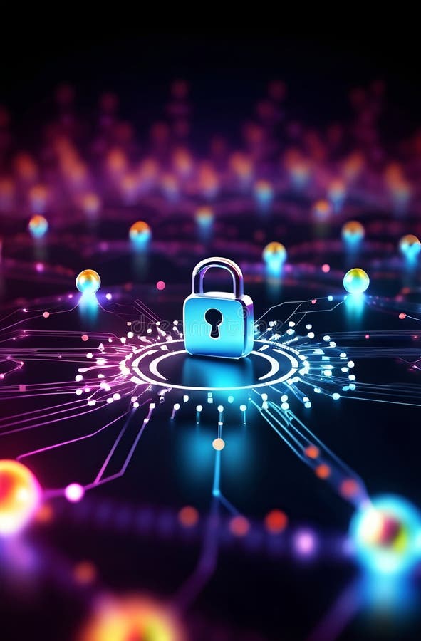 AI generated lock symbol stock illustration. Illustration of drawing ...