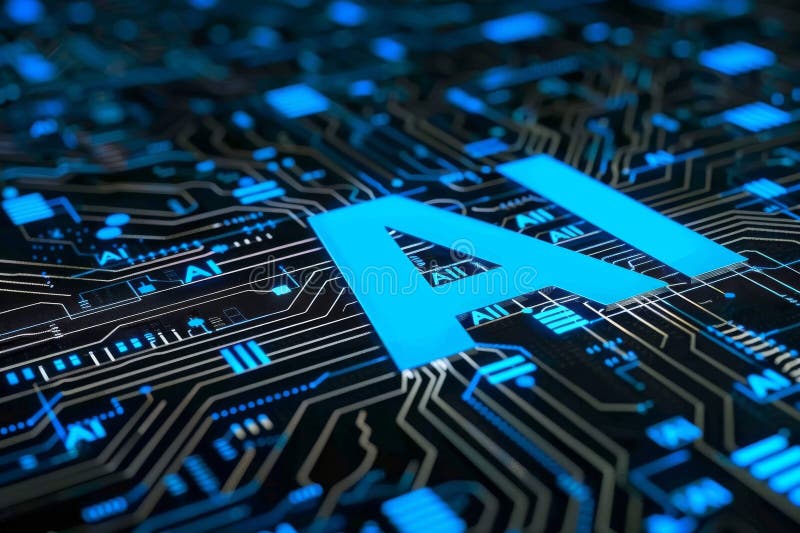 AI Logo on a Digital Circuit Board, Representing Advanced Technology ...