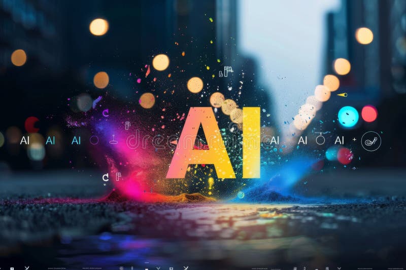 AI Logo in a Dynamic Cloud, Symbolizing the Energy and Innovation of ...