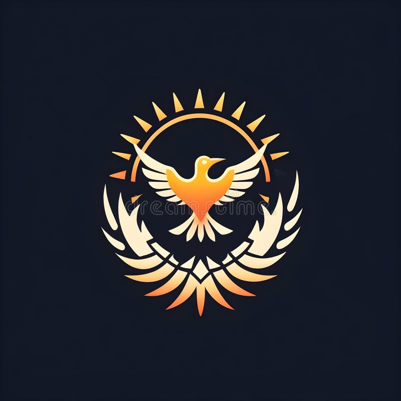 A Logo Featuring a Falcon Bird with Opened Wings Surrounded by Broken ...
