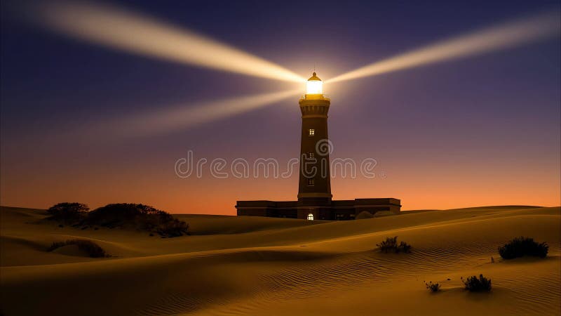 AI Generated. a Lone Lighthouse in the Middle of a Desert Landscape ...
