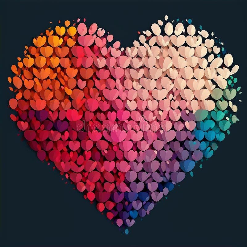 AI Generated Love & Joy Vibrant Heart Design Illustration Stock ...