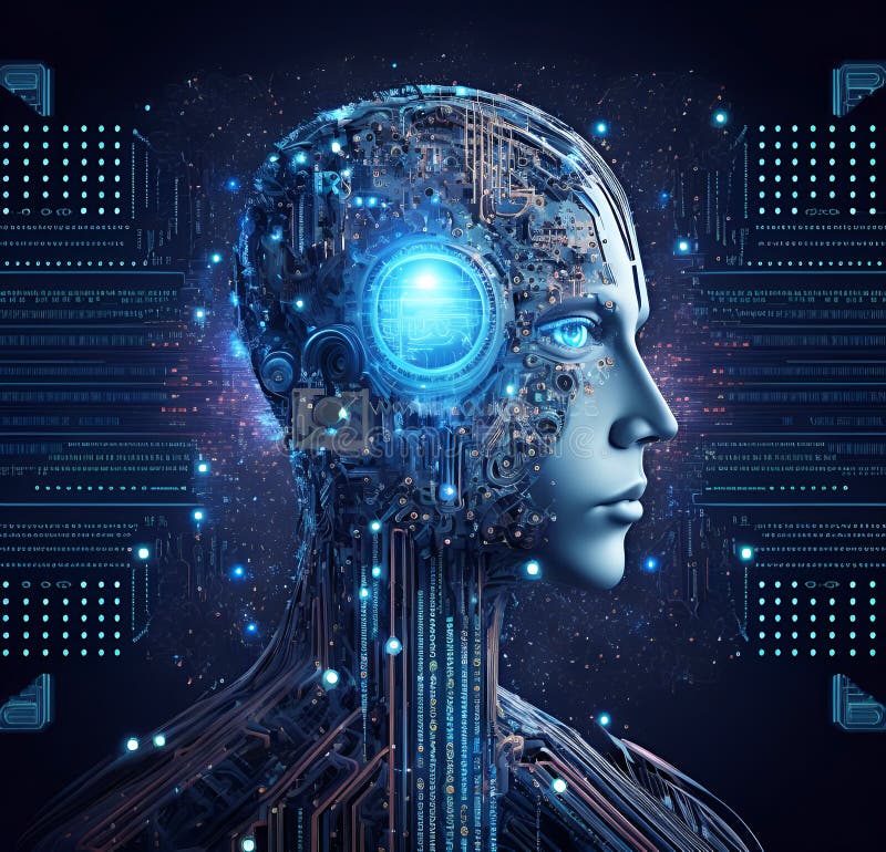 AI Generated Machine Learning Stock Illustration - Illustration of ...