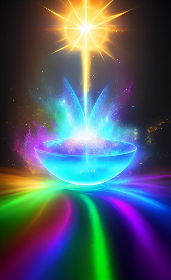 Magic Book with Magic Lights AI Generated Stock Illustration ...