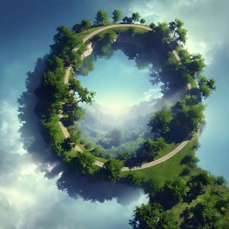 AI Generated Magical Lagoon Time Portal Stock Illustration ...