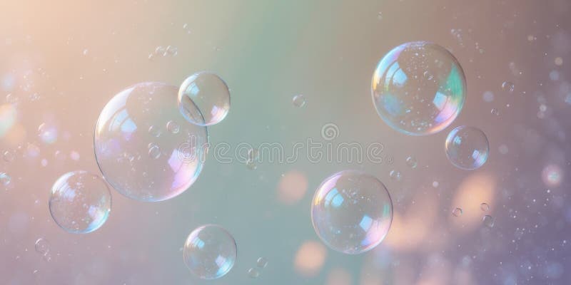 Magical Soap Bubbles Floating in a Soft Pastel Background with Delicate ...