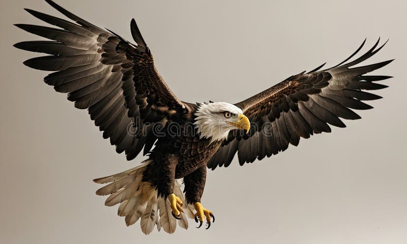 An Eagle is Flying in the Sky with Its Wings Spread Wide. Stock ...