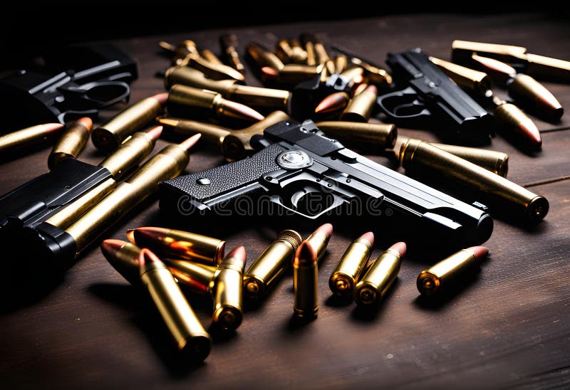 Many yellow bullets stock illustration. Illustration of ammunation ...