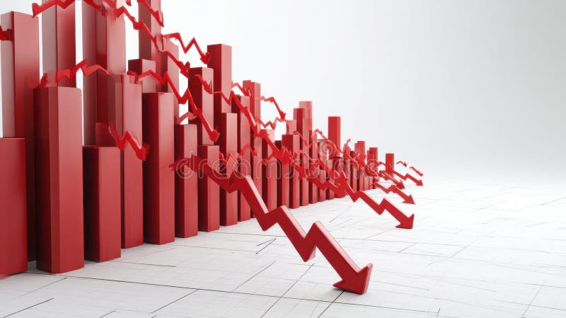 AI-Generated Market Crash Visualization Stock Illustration ...