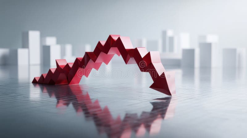 AI-Generated Market Crash Visualization Stock Illustration ...