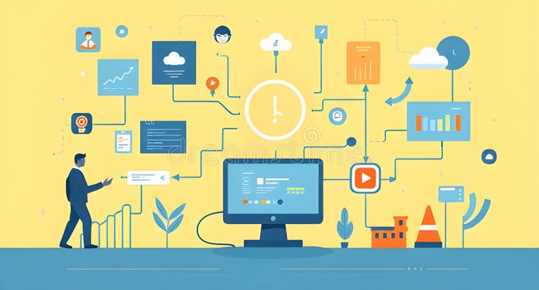 AI Generated Marketing Automation Illustration with AI-powered Systems ...