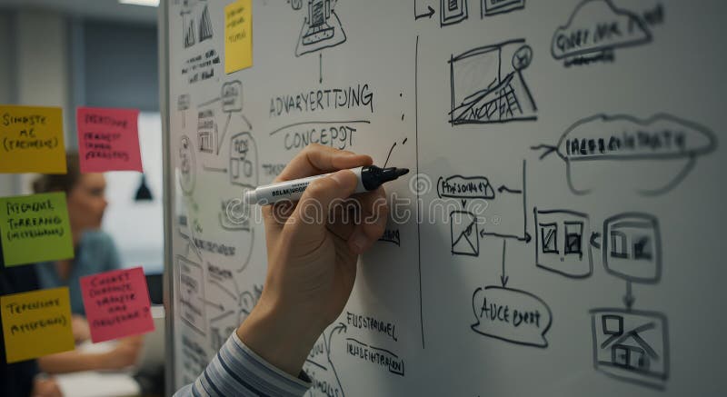 Planning Whiteboard Sticky Notes Drawing Chart Stock Photos - Free ...