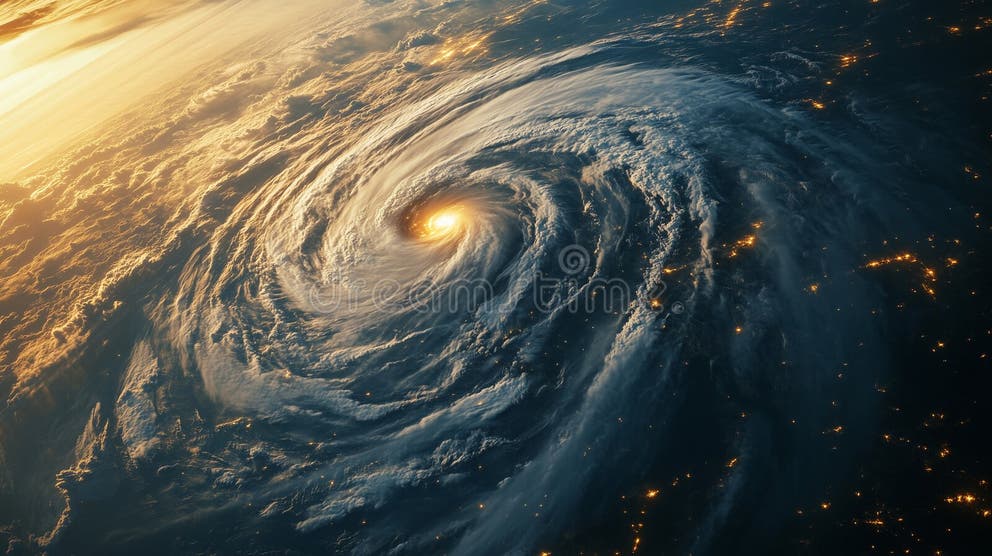 A Massive Cyclone Swirls Over Earth, Captured from Space Stock ...