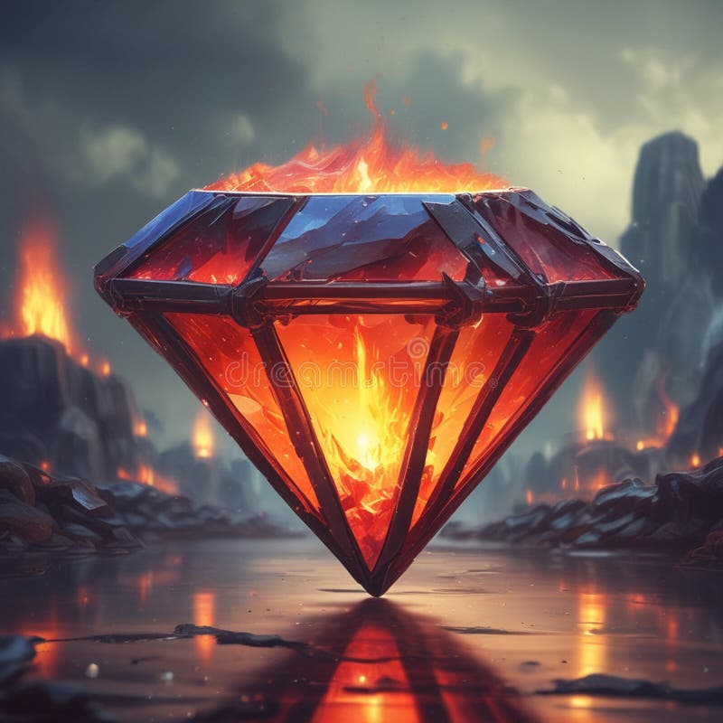 Flame of the Diamond stock illustration. Illustration of masterpiece ...