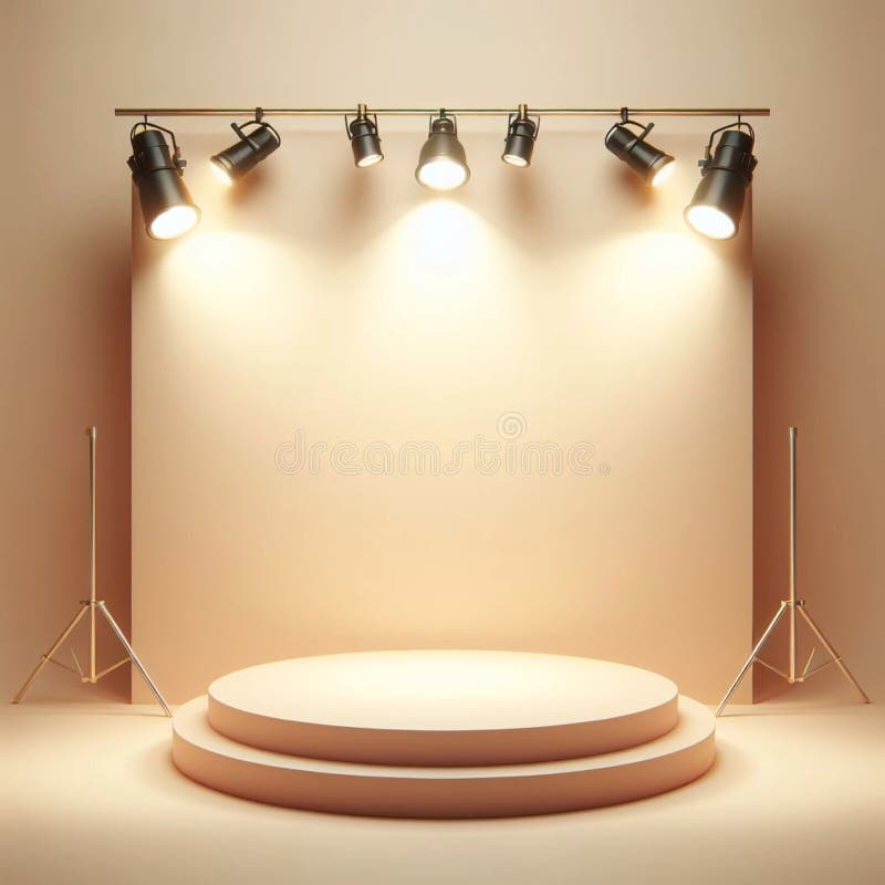 Soft Beige Studio Background: Minimalist Spotlight Effect Stock ...
