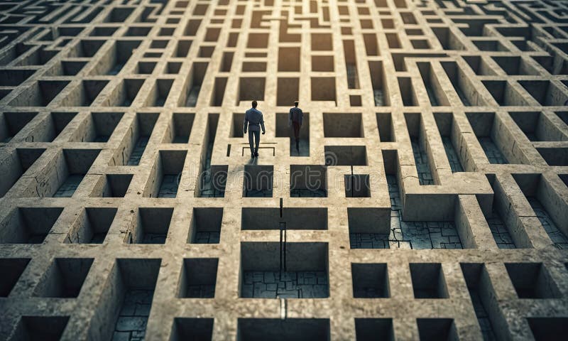 A Man and a Woman are Standing in the Middle of a Large, Complicated ...