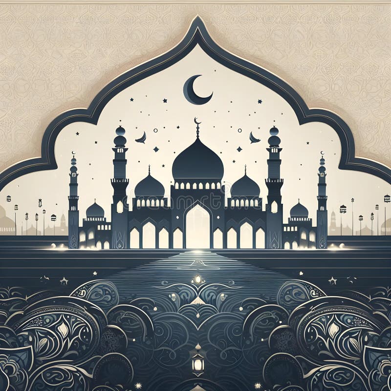 Media Post Ramadan Background with Simple and Elegant Design Stock ...