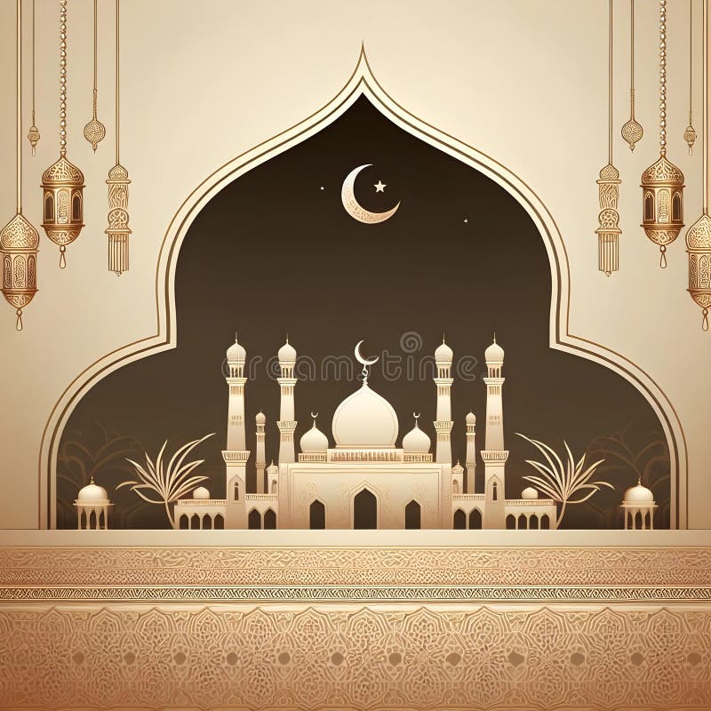 Media Post Ramadan Background with Simple and Elegant Design Stock ...