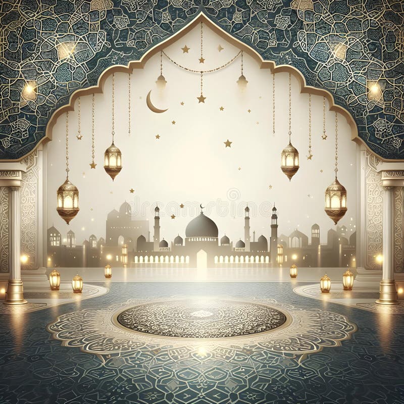 Media Post Ramadan Background with Simple and Elegant Design Stock ...