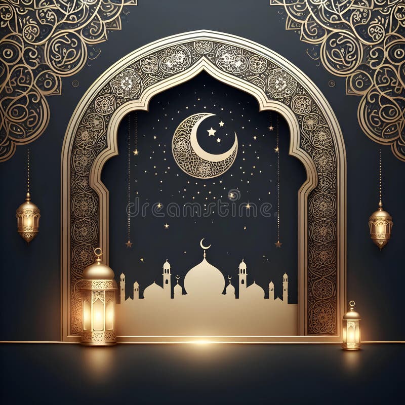 Media Post Ramadan Background with Simple and Elegant Design Stock ...