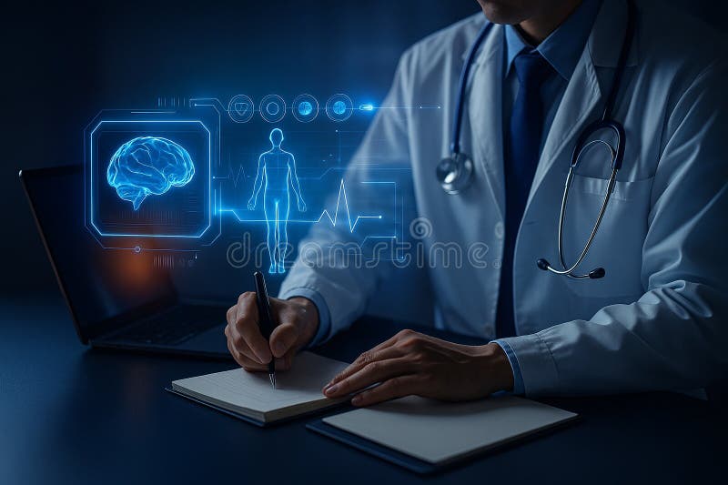 AI Generated Medical Professional Analyzing Patient Data Using ...