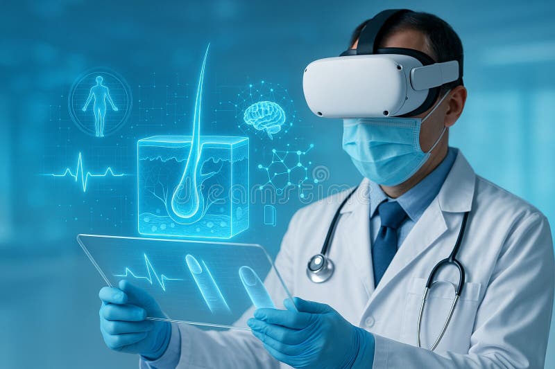 AI Generated Medical Scene of a Doctor Using VR and Holographic ...