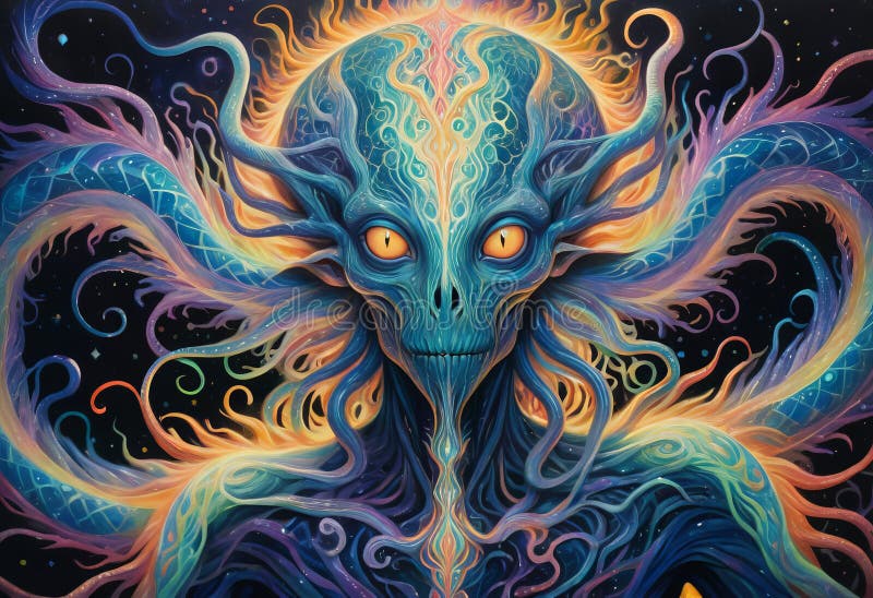 A Mesmerizing Eldritch Creature Stock Illustration - Illustration of ...