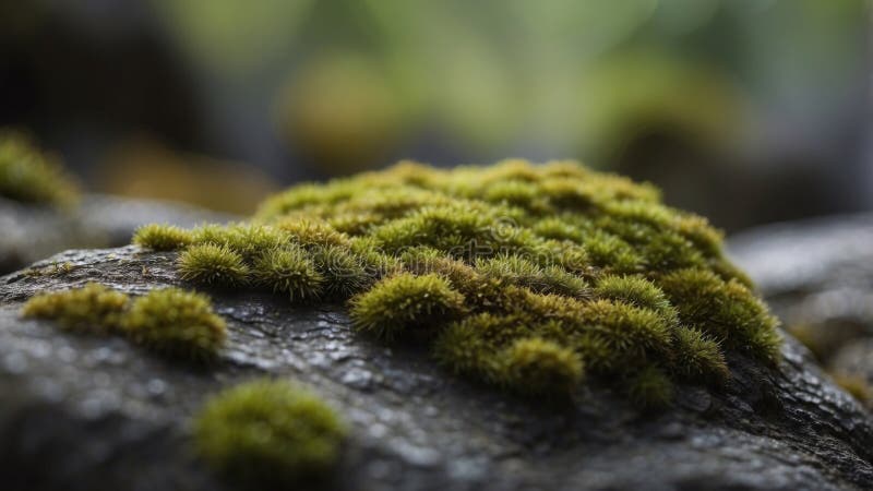 Mesmerizing Macro Showcase of Lush Moss Covering Weathered Rock Surface ...