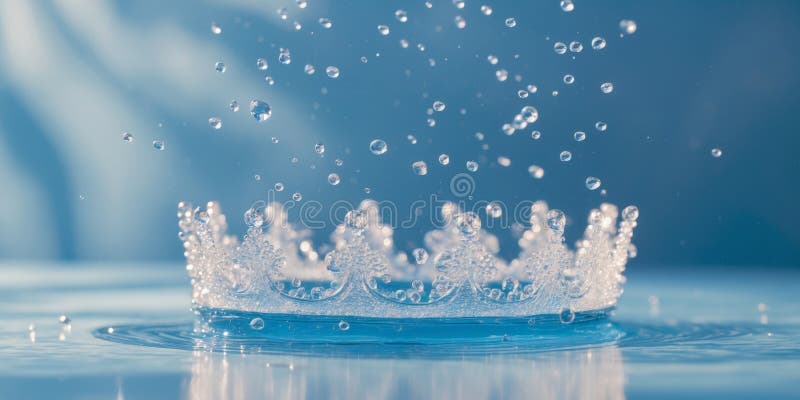 Mesmerizing Water Crown on a Serene Azure Surface Stock Image - Image ...
