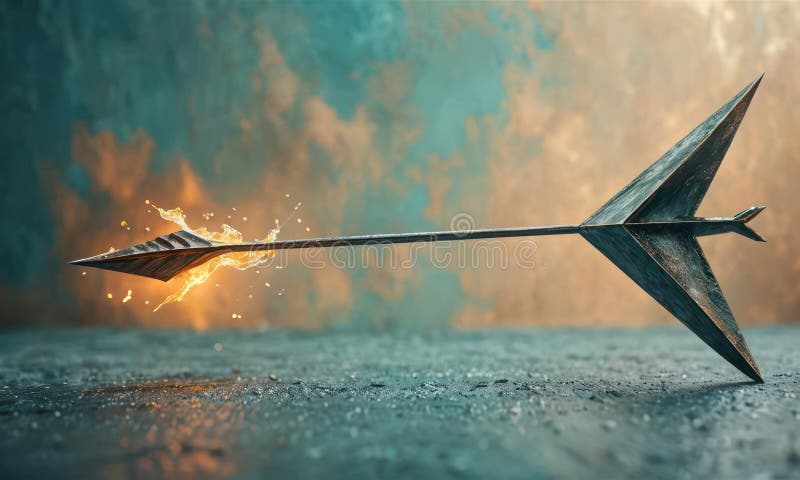 A Close Up of a Metal Arrow with Fire Coming Out of it. Stock ...