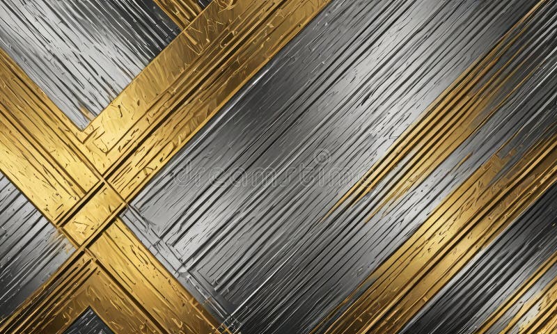 A Gold and Silver Color Pattern is Displayed on a Metal Surface. Stock ...