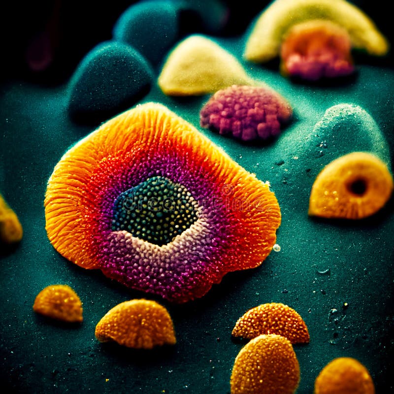Microscopic View of a Bacteria Stock Illustration - Illustration of ...