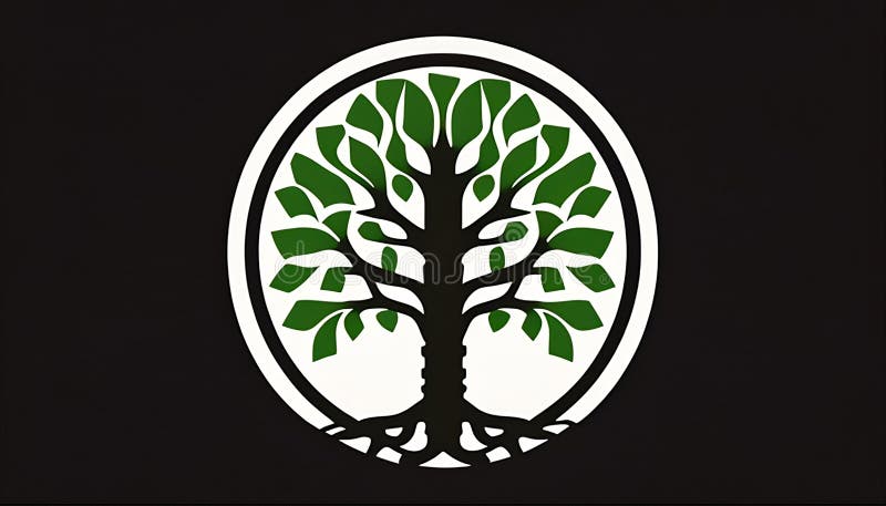 Tree Wheel Logo Design, Made with Generative AI Stock Illustration ...