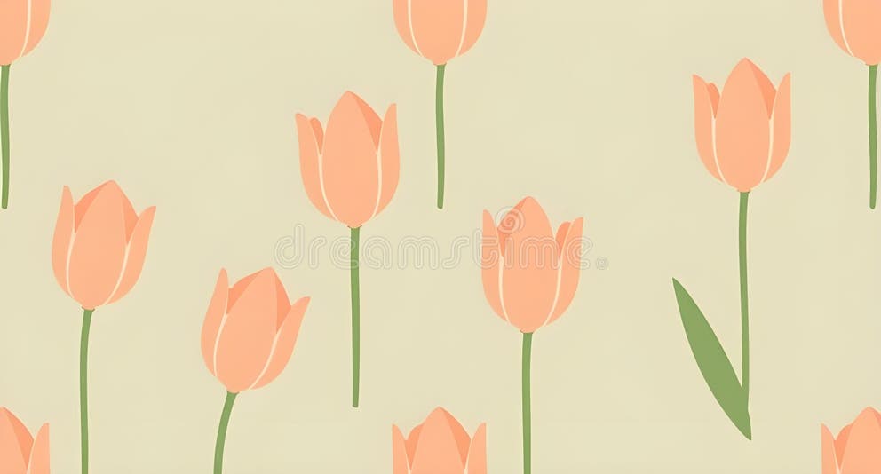 AI-Generated Minimalist Tulip Pattern: Elegant Repetition in Modern ...