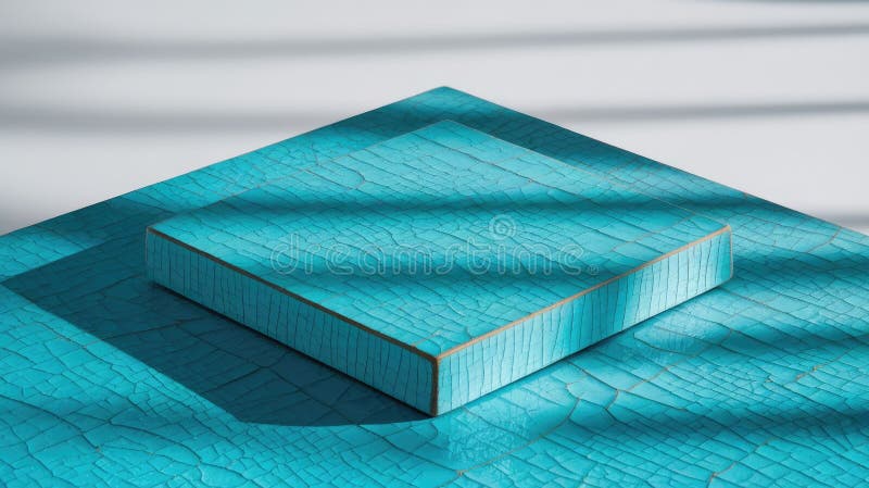 Minimalist Turquoise Textured Platform with Shadows. Stock Illustration ...
